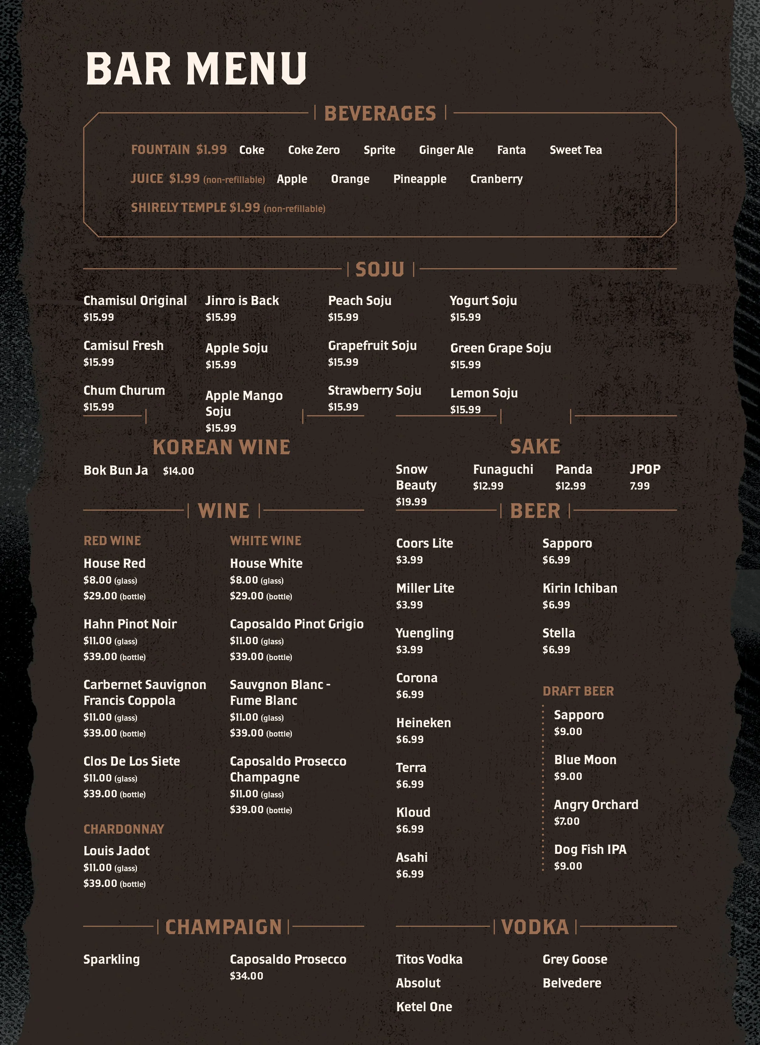 Drink Silver Spring — Firepan KBBQ