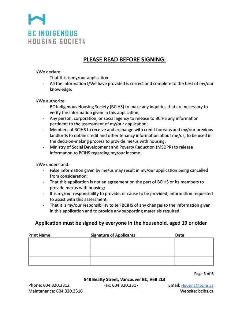 Eligibility and how to apply — BC Indigenous Housing Society