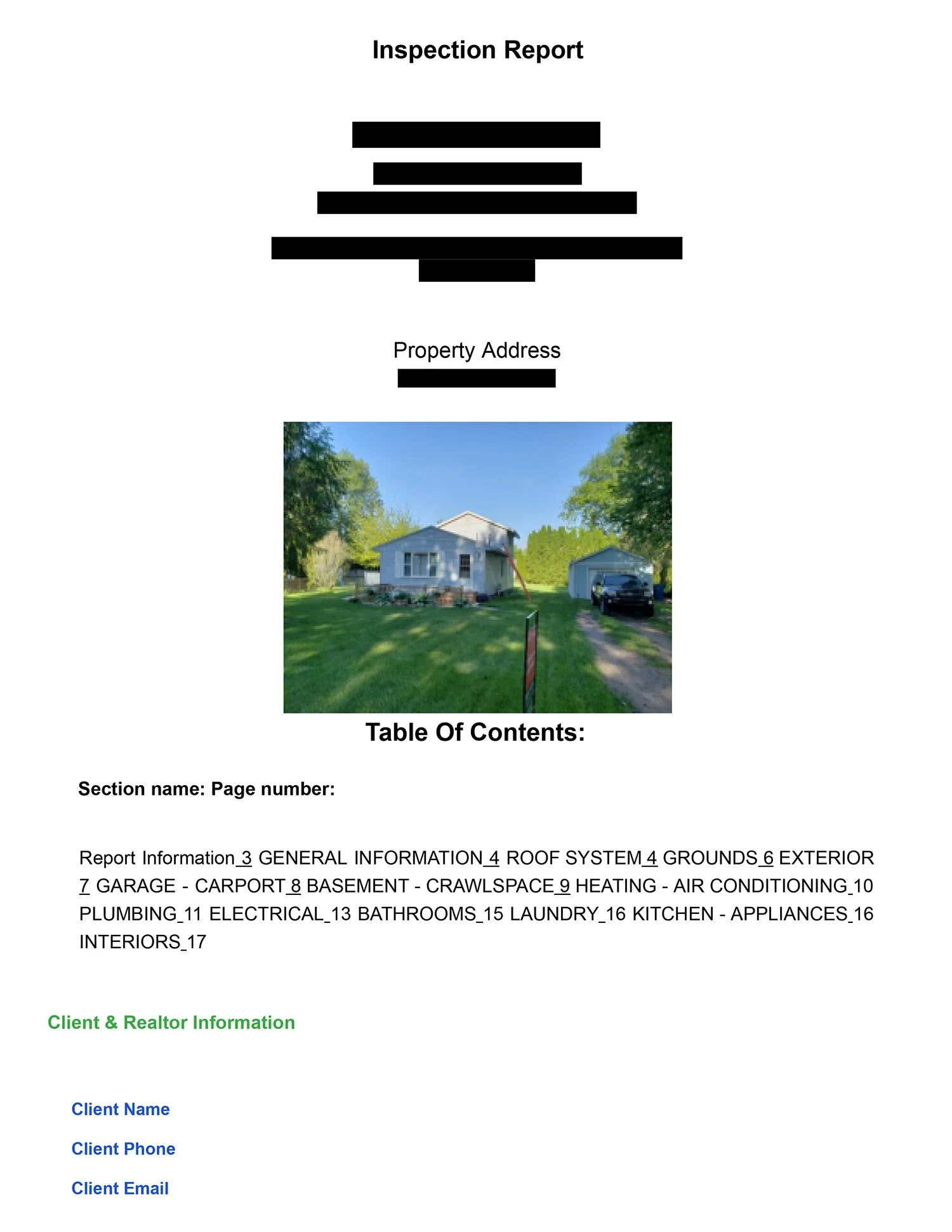 Sample Reports — SOUND HOME INSPECTIONS