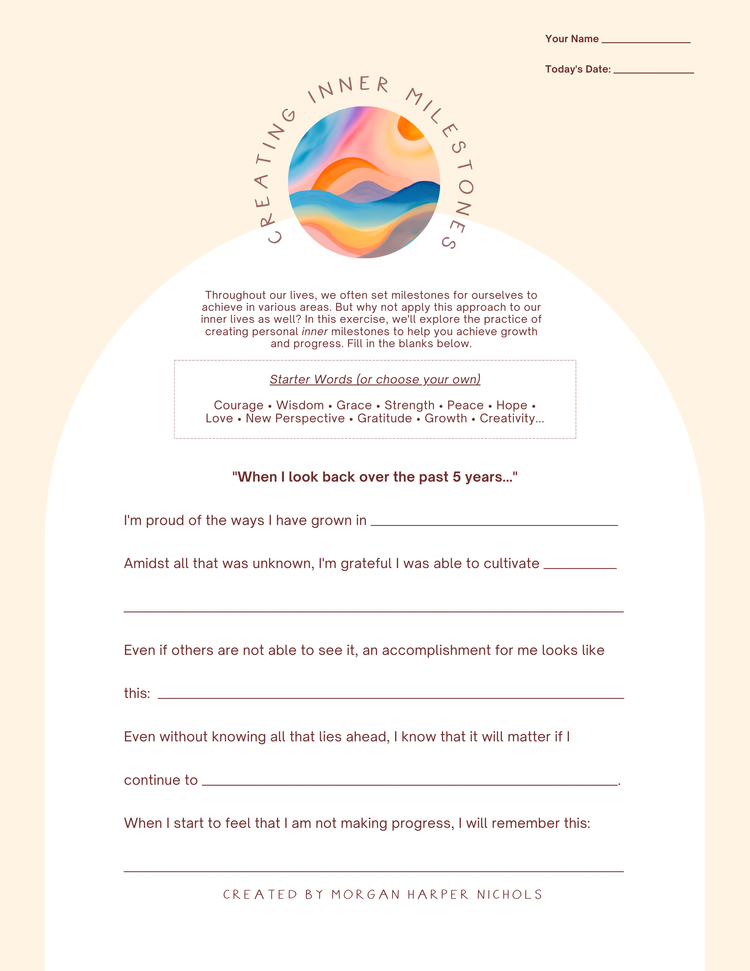 How can you create milestones for yourself? — Morgan Harper Nichols