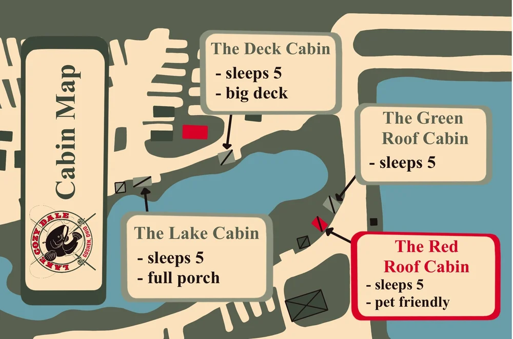 Cabin Map | Locate Your Lake Cozy Dale Cabin — Lake Cozy Dale
