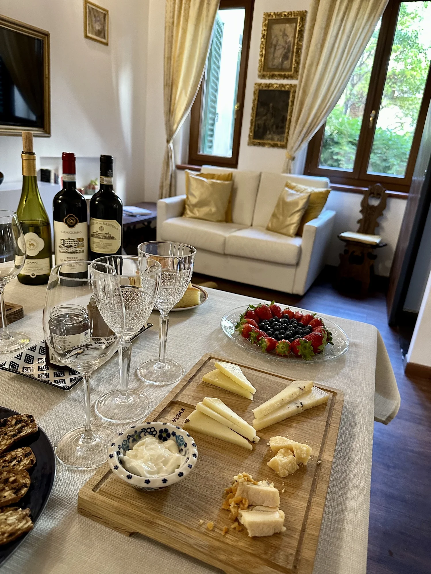 Italian cheese tasting