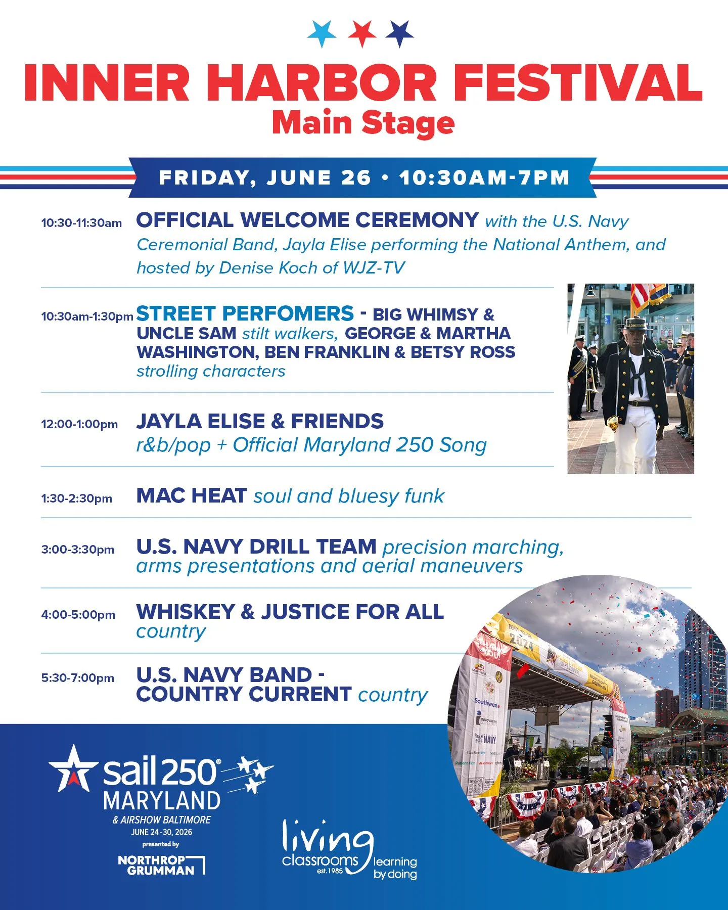 Baltimore Inner Harbor SAIL250® Festival | FRIDAY — Waterfront ...