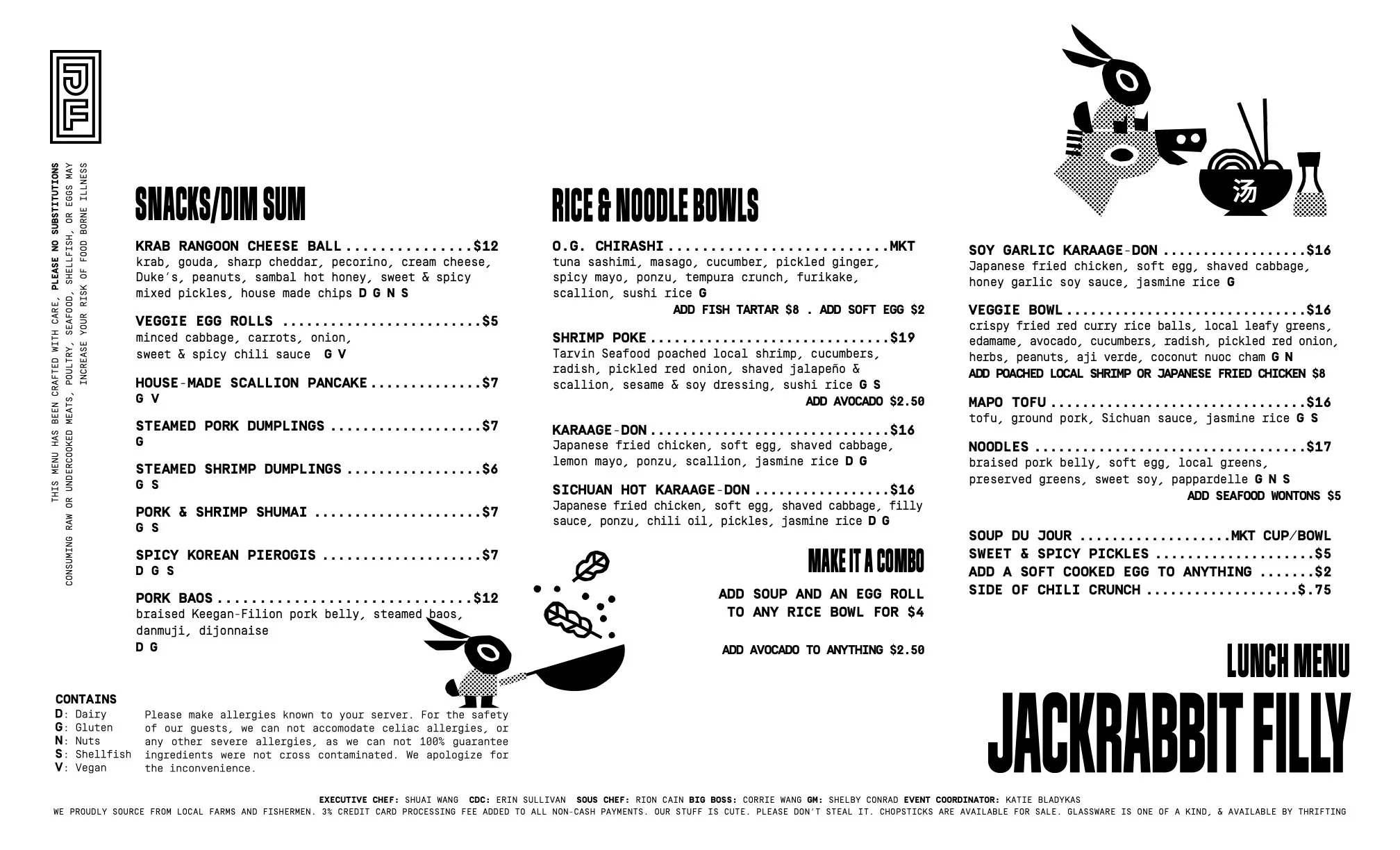 Menu — Jackrabbit Filly