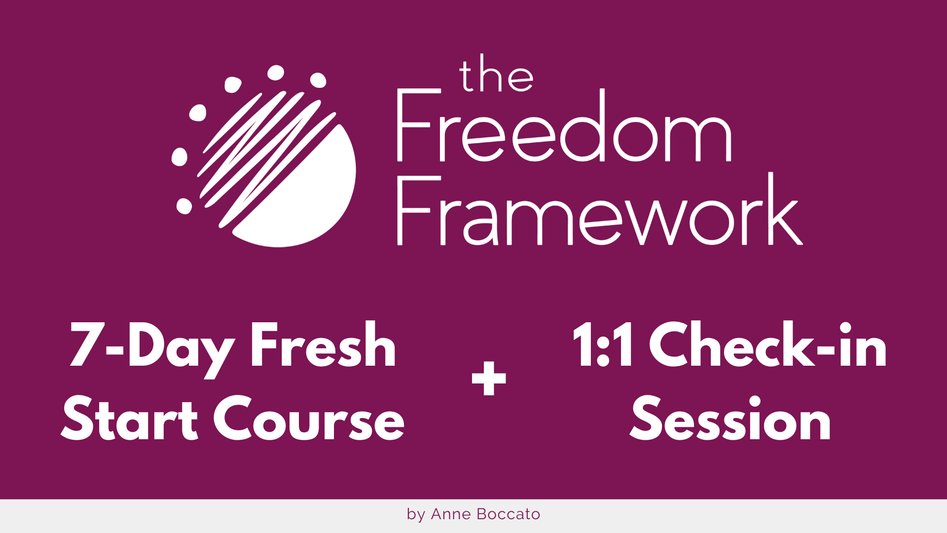 Online Courses — the Freedom Framework