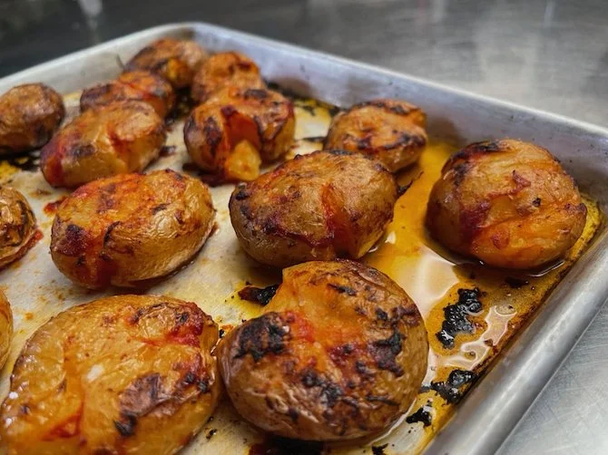 Spastes Patates me Pelte - Smashed Potatoes with Tomato Paste — The ...