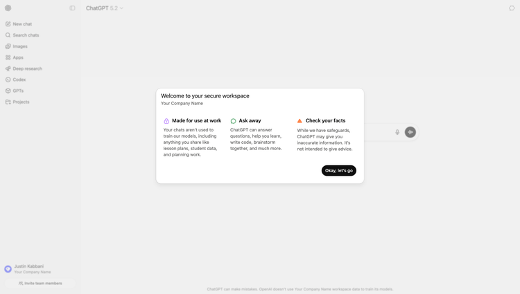 Setting up ChatGPT Business — Justin Kabbani