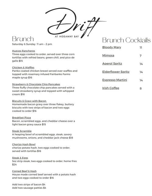 Drift Restaurant — Hideaway Bay Resort