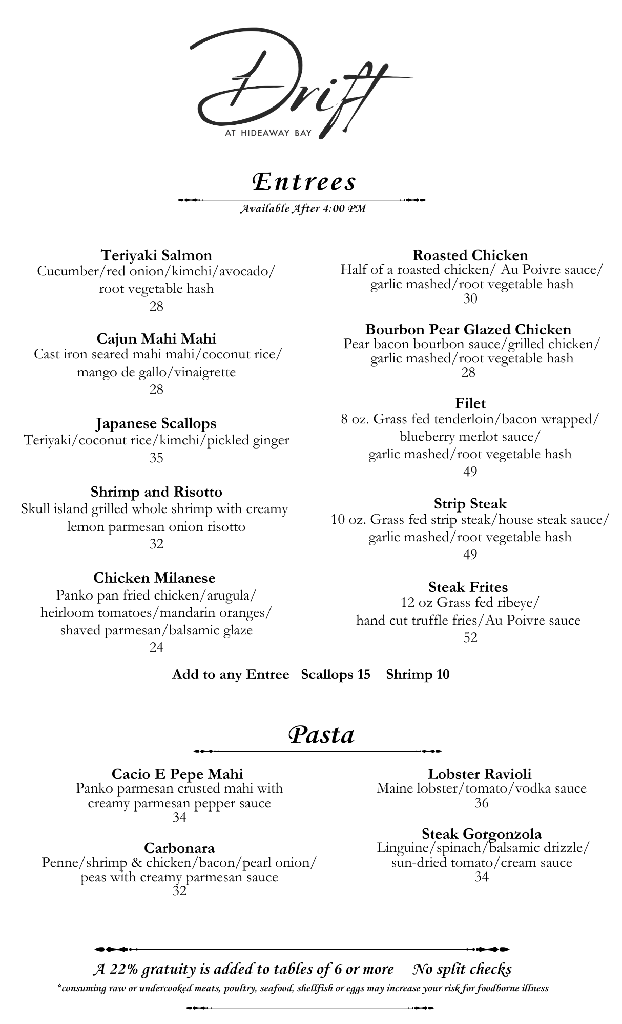 Drift Restaurant — Hideaway Bay Resort