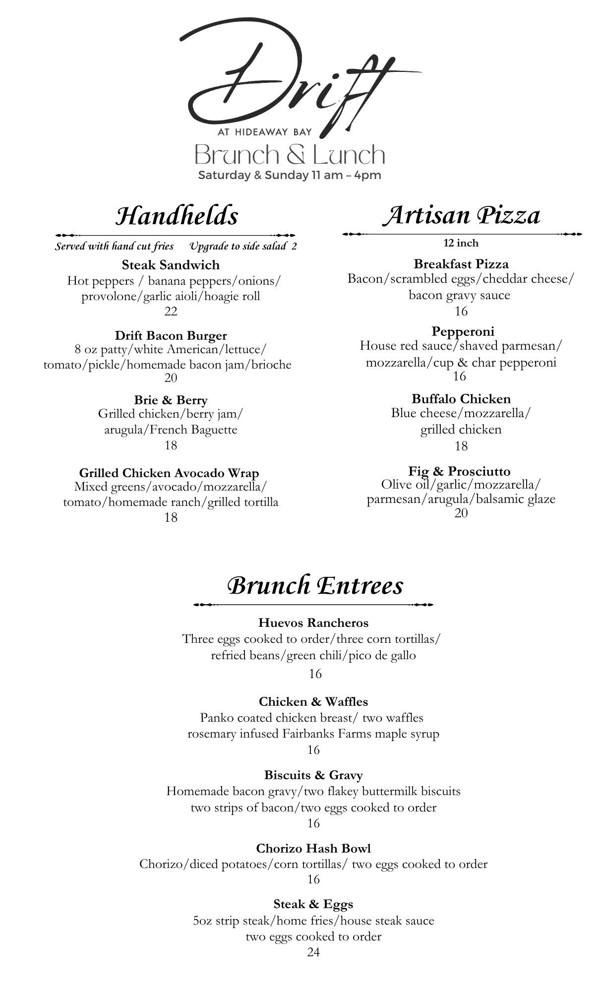 Drift Restaurant — Hideaway Bay Resort