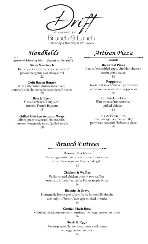 Drift Restaurant — Hideaway Bay Resort