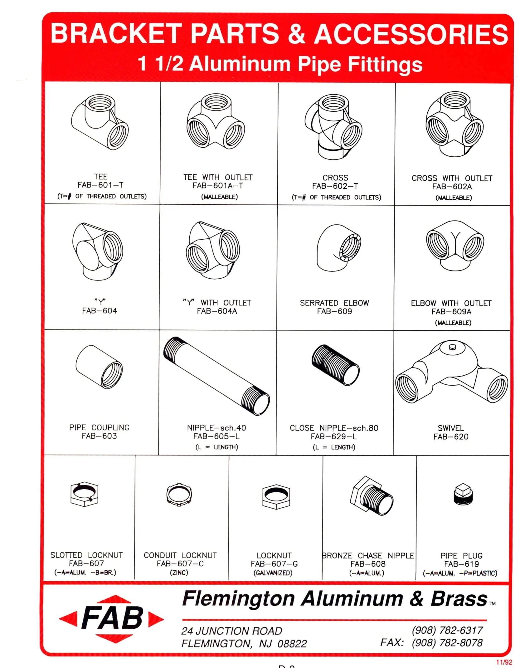 Bracket Parts and Accessories "1 1/2 Aluminum Pipe Fittings ...