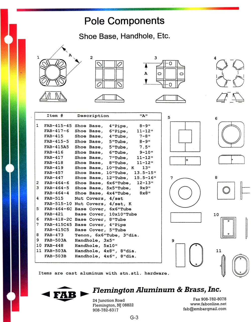 Pole Components — Flemington Aluminum & Brass