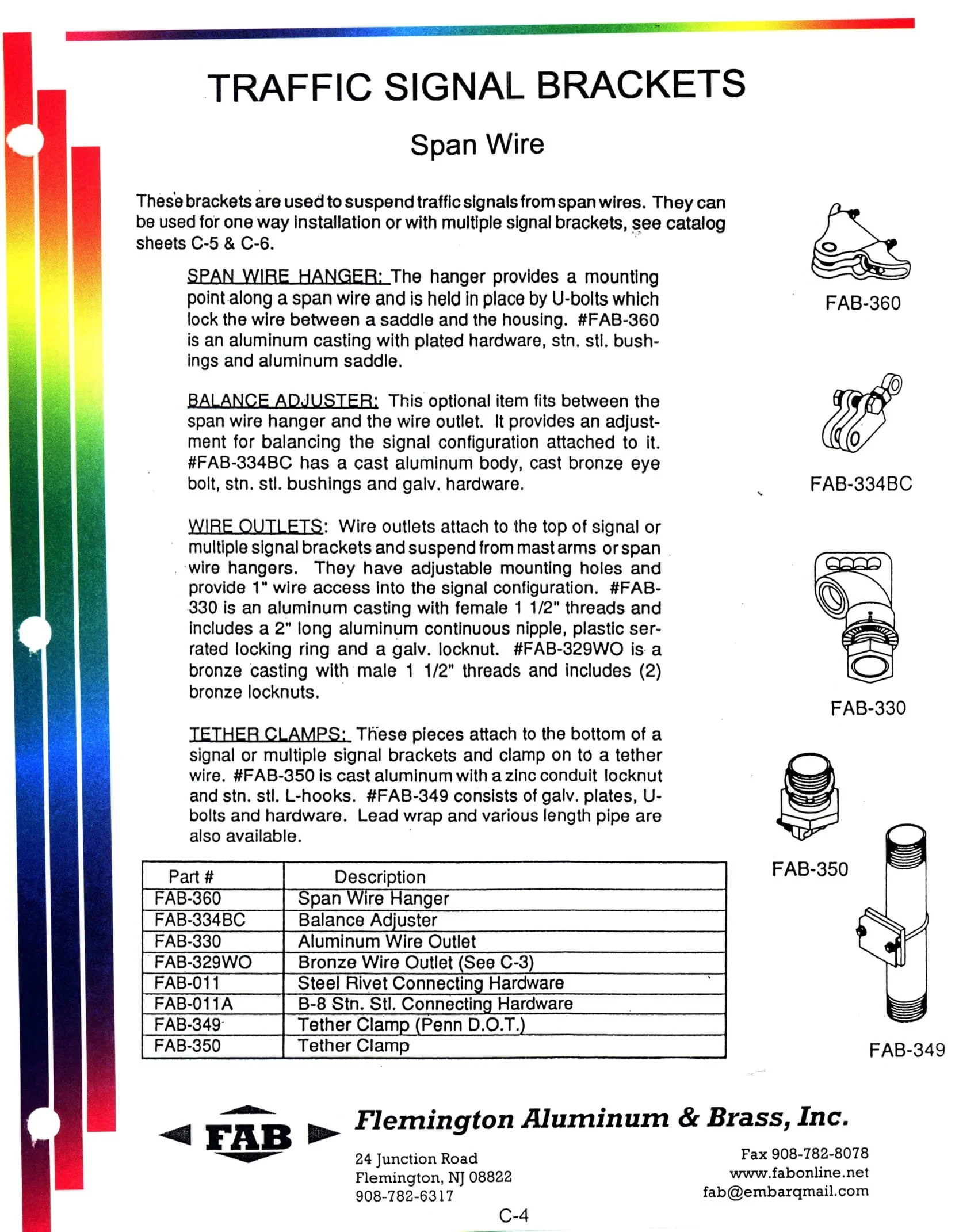 Traffic Signal Brackets "Span Wire" — Flemington Aluminum & Brass