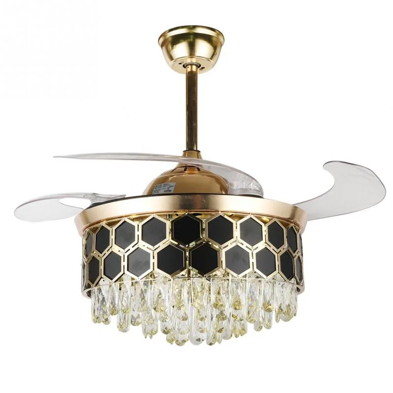 42" Black Crystal Celing Fan with LED Lights DS-FH03 — EFperfect