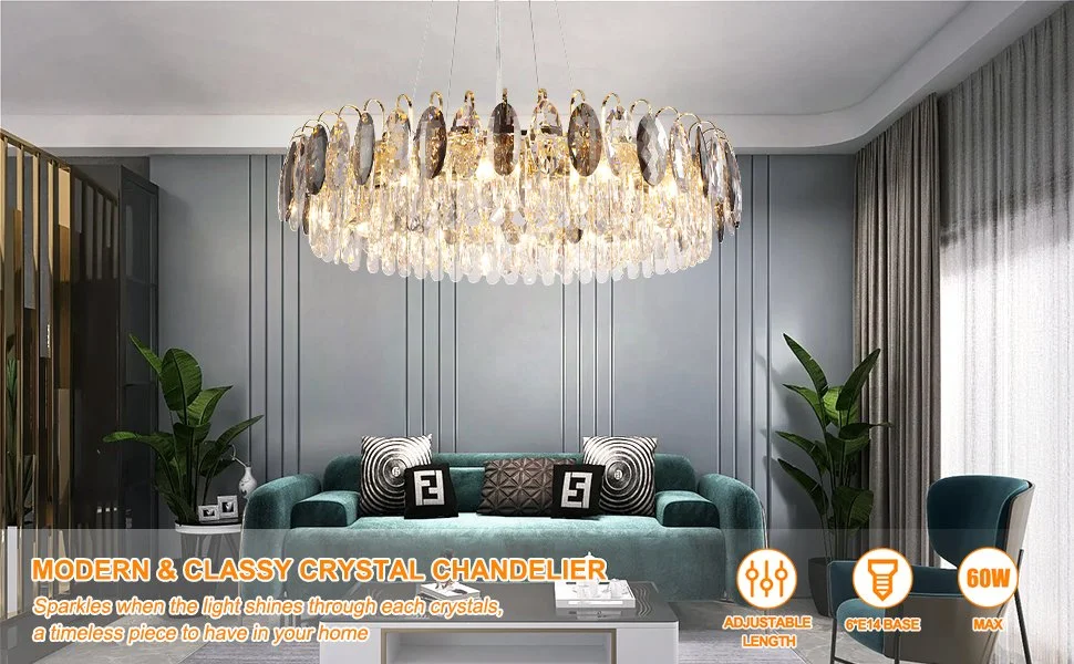 Modern Luxury Round Irregular Crystal Chandelier DS-SL38 — EFperfect