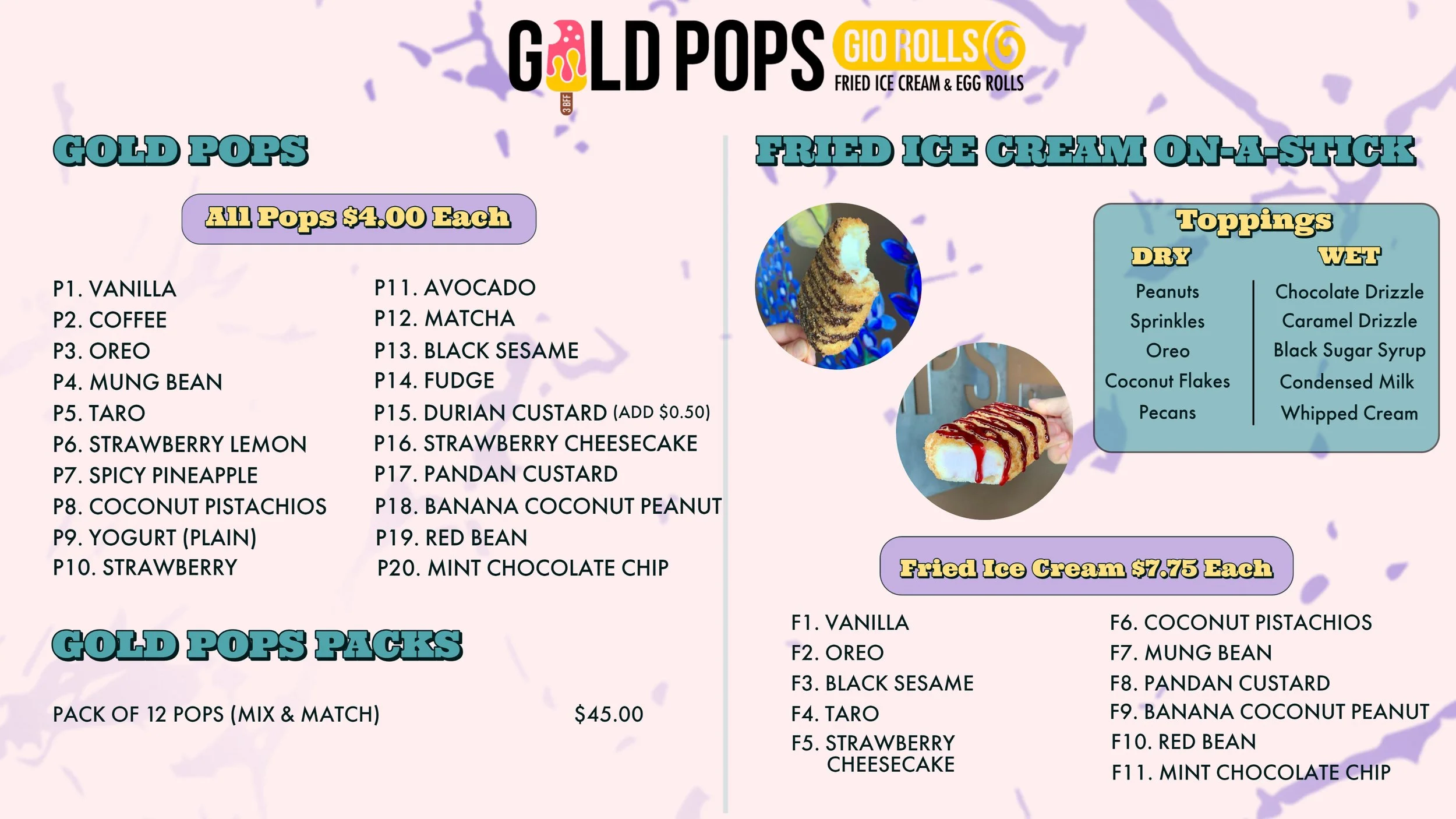 Menu — Popsandrolls.com