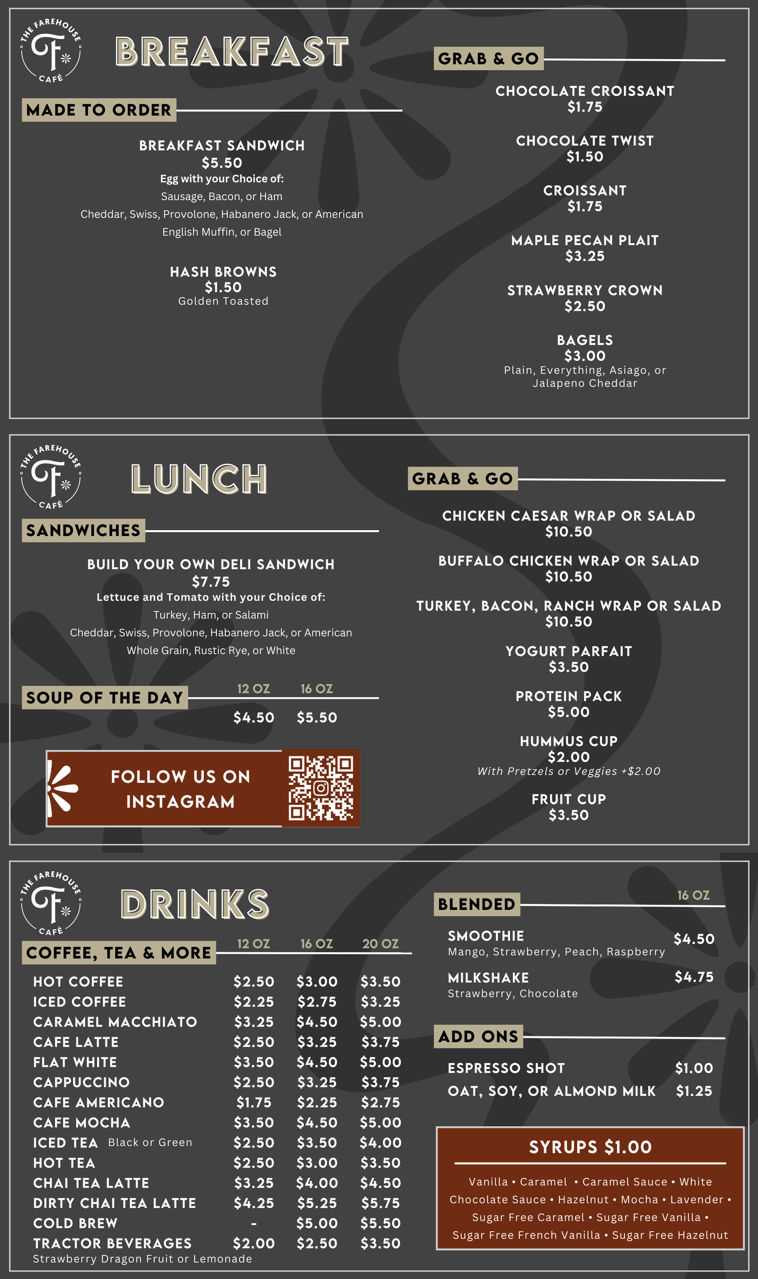 Menus — The Farehouse O'Hare Plaza