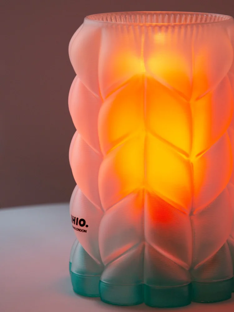 Super Chunky Knit Lamp Green, White – 3D-printed, recycled, eco ...