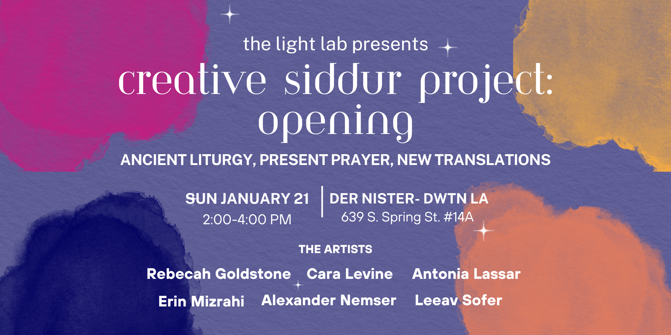 Creative Siddur Project: Opening — the light lab