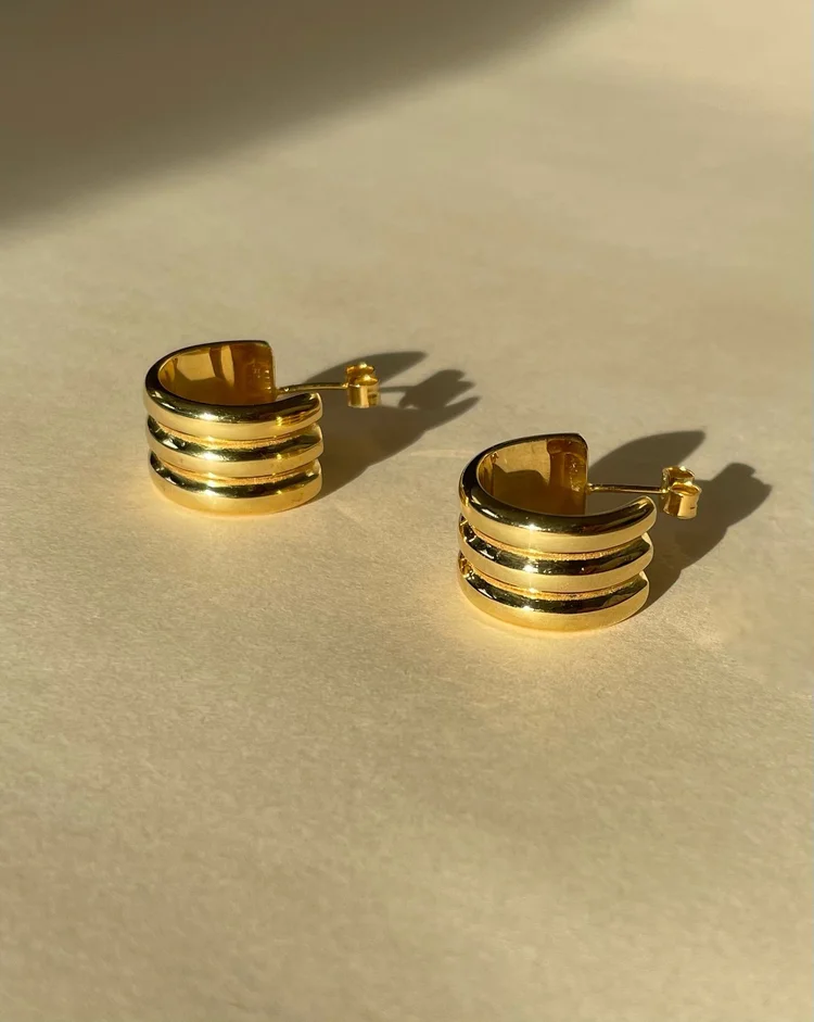 Egyptian Nefer Symbol Hoop Earrings in gold — The Wearer | Londons best ...