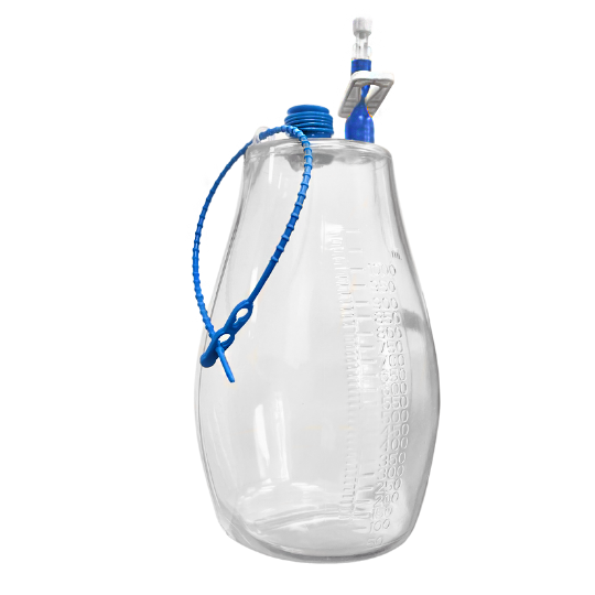 Safety-Vac™ 1000mL Plastic Evacuated Drainage Bottles
