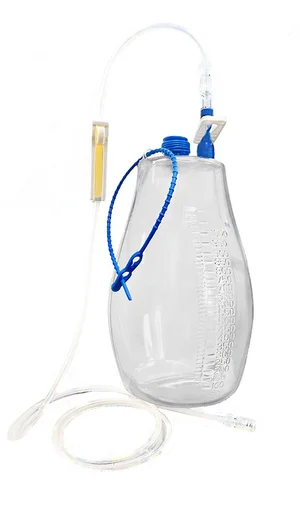 Safety-Vac™ 1000mL Plastic Evacuated Drainage Bottles