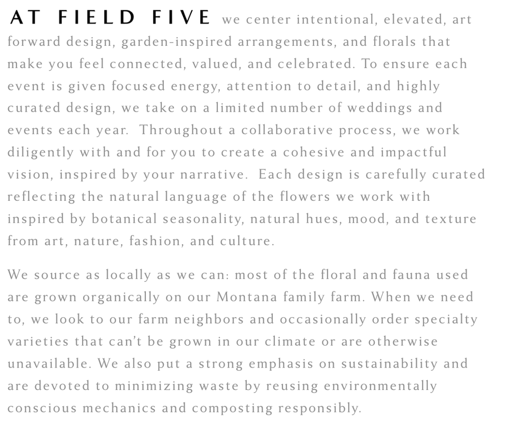 Ethos & Offerings — Field Five Flowers