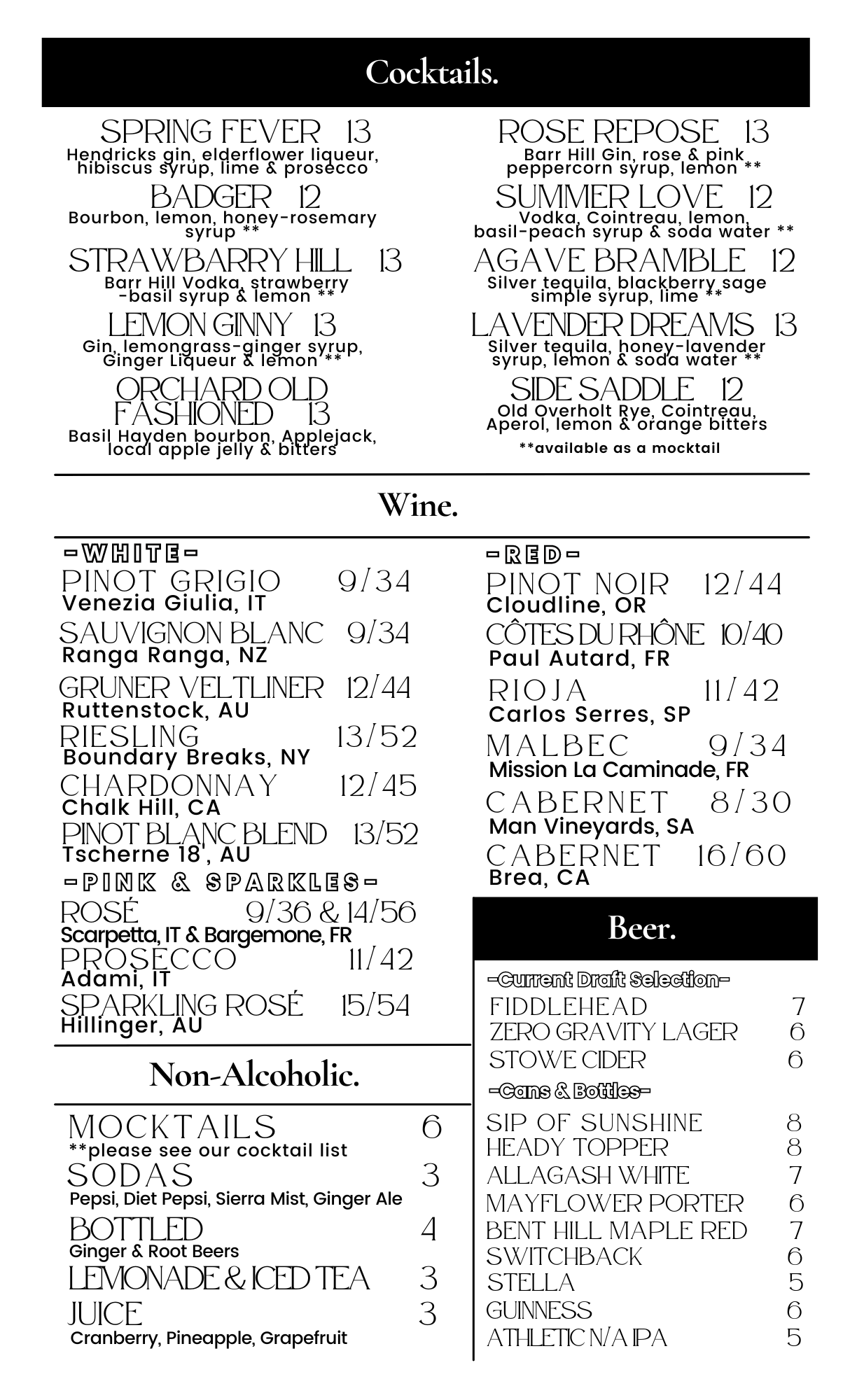 Menu — peter havens