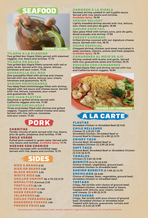 Menu — La Piñata Mexican Grill & Bar