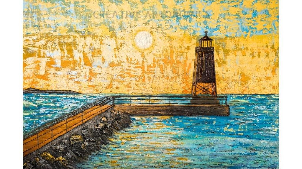 Water's Watchtower | Acrylic Textured Painting — CREATIVE ARTONOMICS