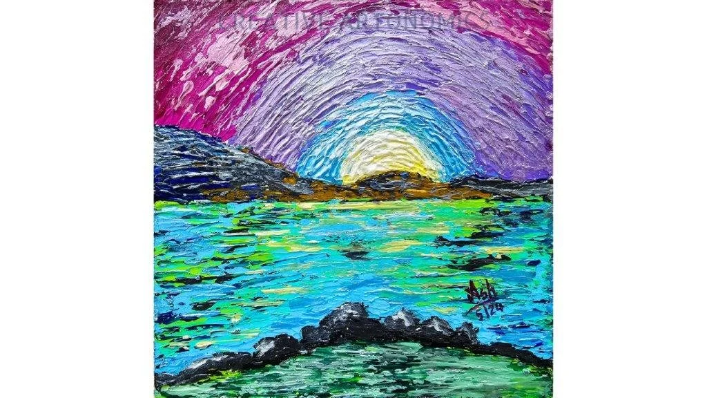 Sun's Lullaby | Acrylic Miniature Textured Painting — CREATIVE ARTONOMICS