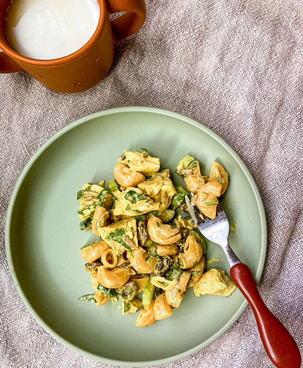 Toddler Approved Chicken Curry Pasta Salad — Let Them Eat Dirt