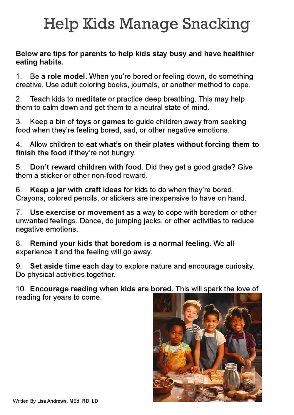 Two Essential Handouts: Kids and Snacking — Food and Health Communications