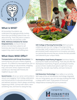 W.I.S.E., Wellness Initiative for Senior Empowerment — Humanities ...