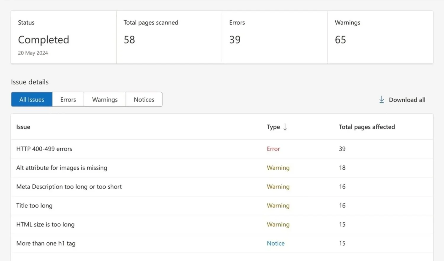 Fixing Errors & Warnings in Bing Webmaster Tools | Ottilie Studio