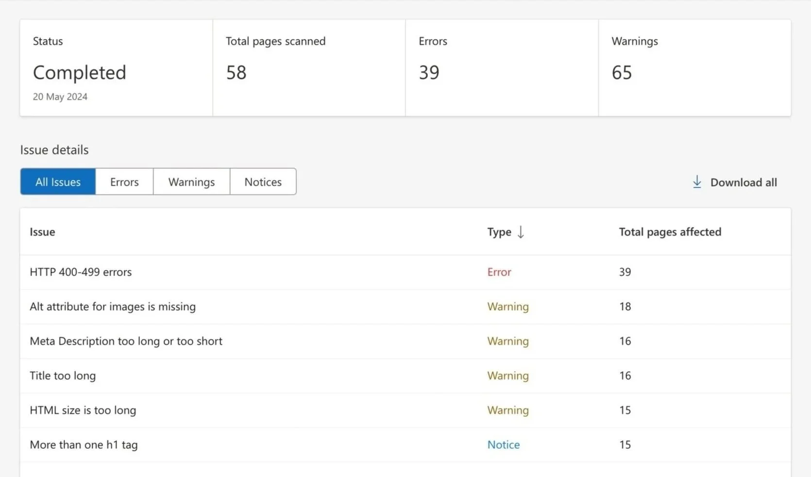 Fixing Errors & Warnings in Bing Webmaster Tools | Ottilie Studio