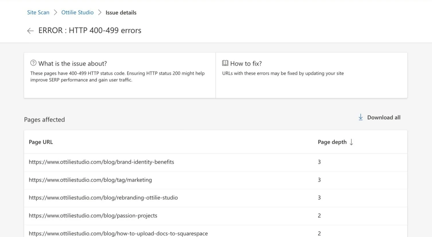 Fixing Errors & Warnings in Bing Webmaster Tools — Ottilie Studio