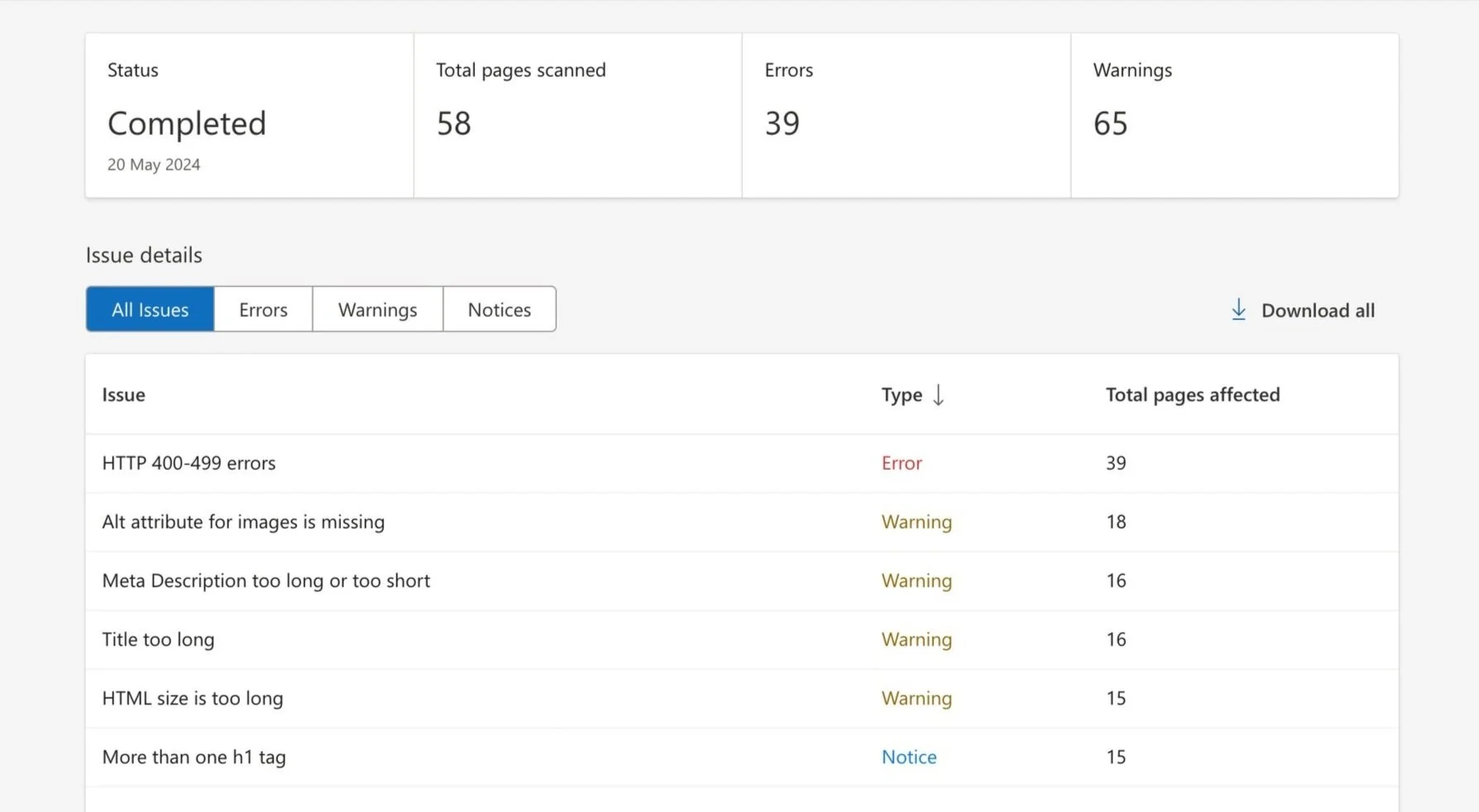 Fixing Errors & Warnings in Bing Webmaster Tools — Ottilie Studio