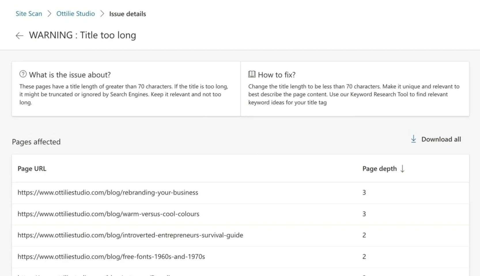Fixing Errors & Warnings in Bing Webmaster Tools | Ottilie Studio