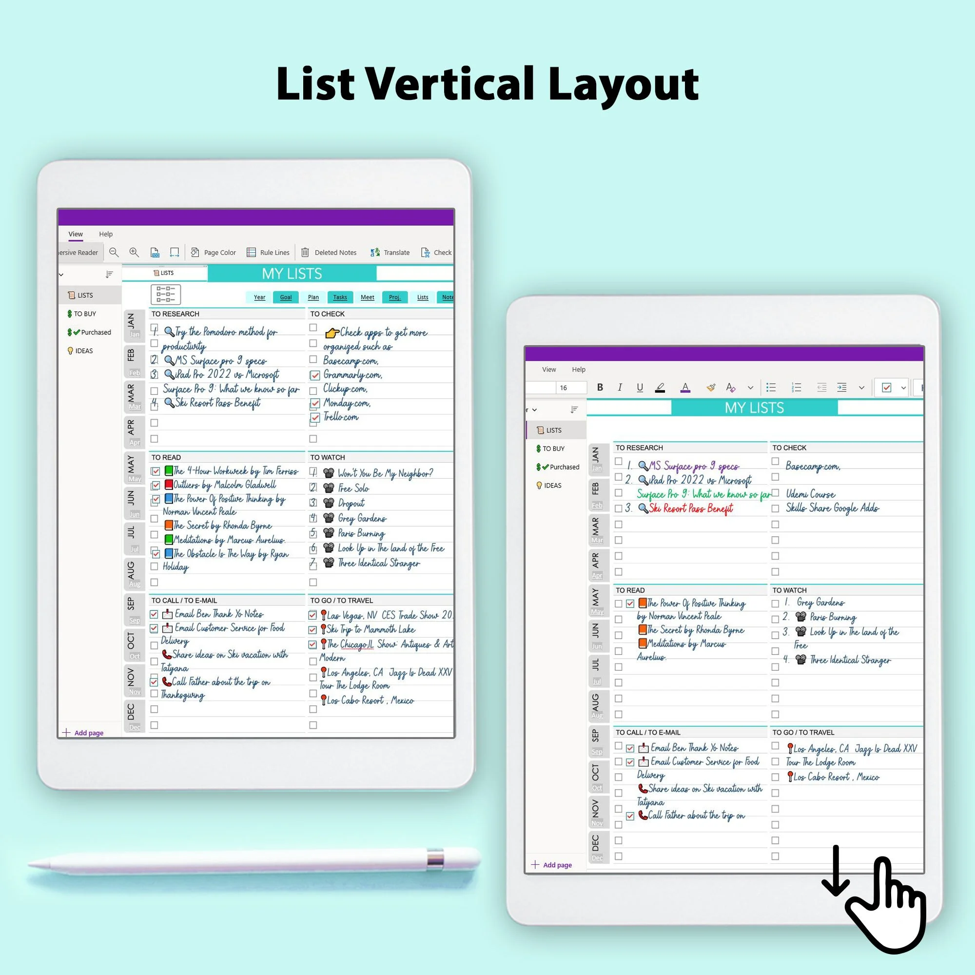 Store 1 — OneNote Teal Digital Planner