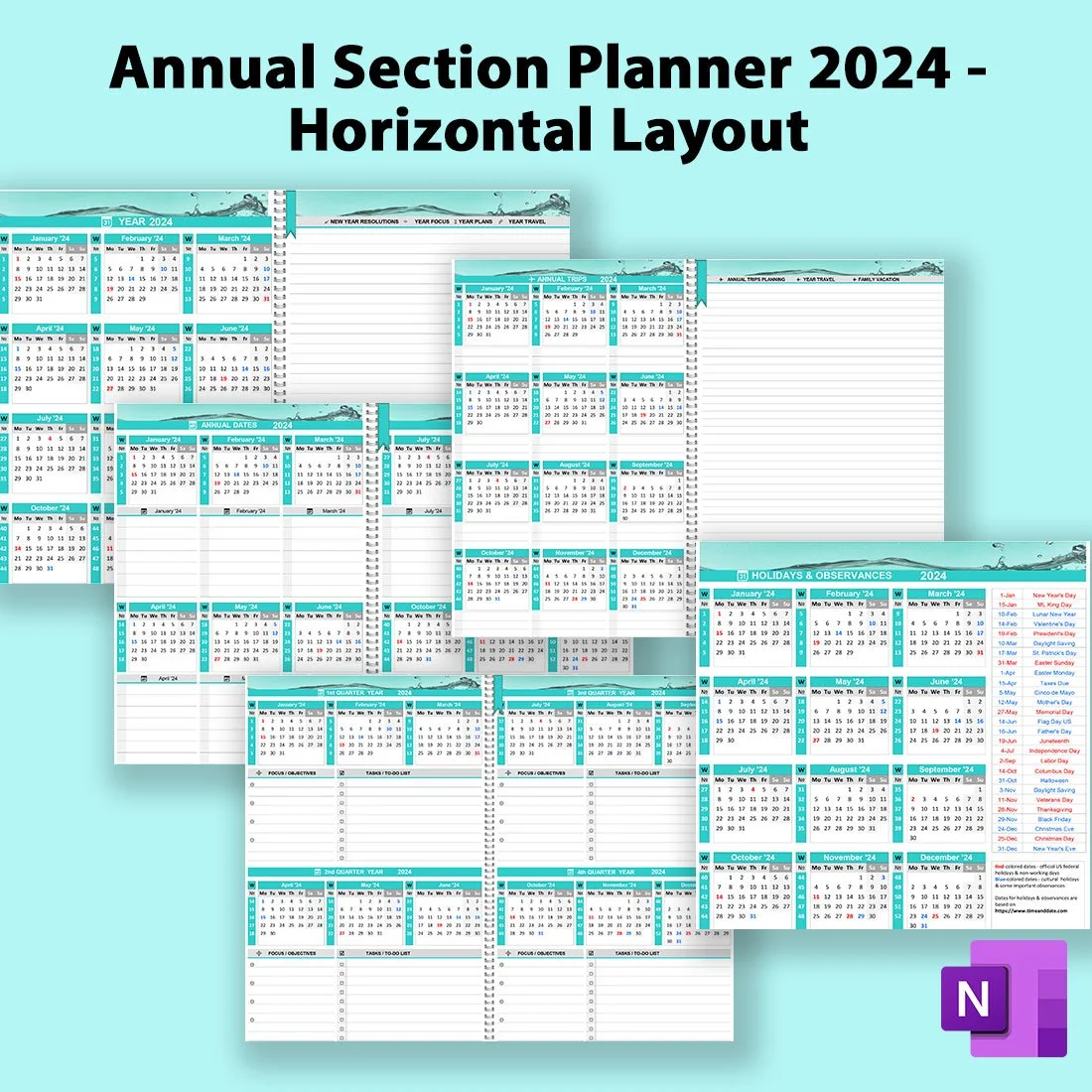 Store 1 — OneNote Teal Digital Planner