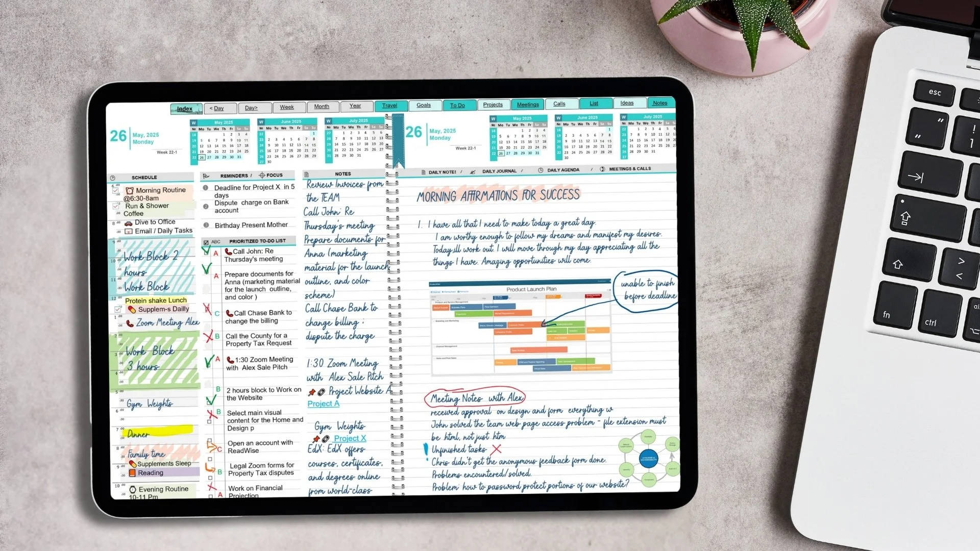 Planner Page Design | Enhance Your Planning Today — OneNote Teal ...