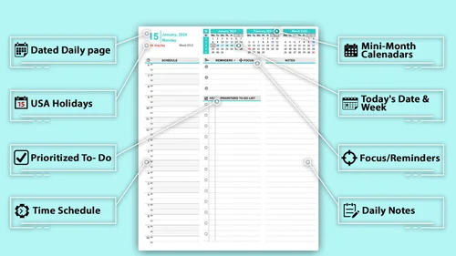 Planner Page Design — OneNote Teal Digital Planner