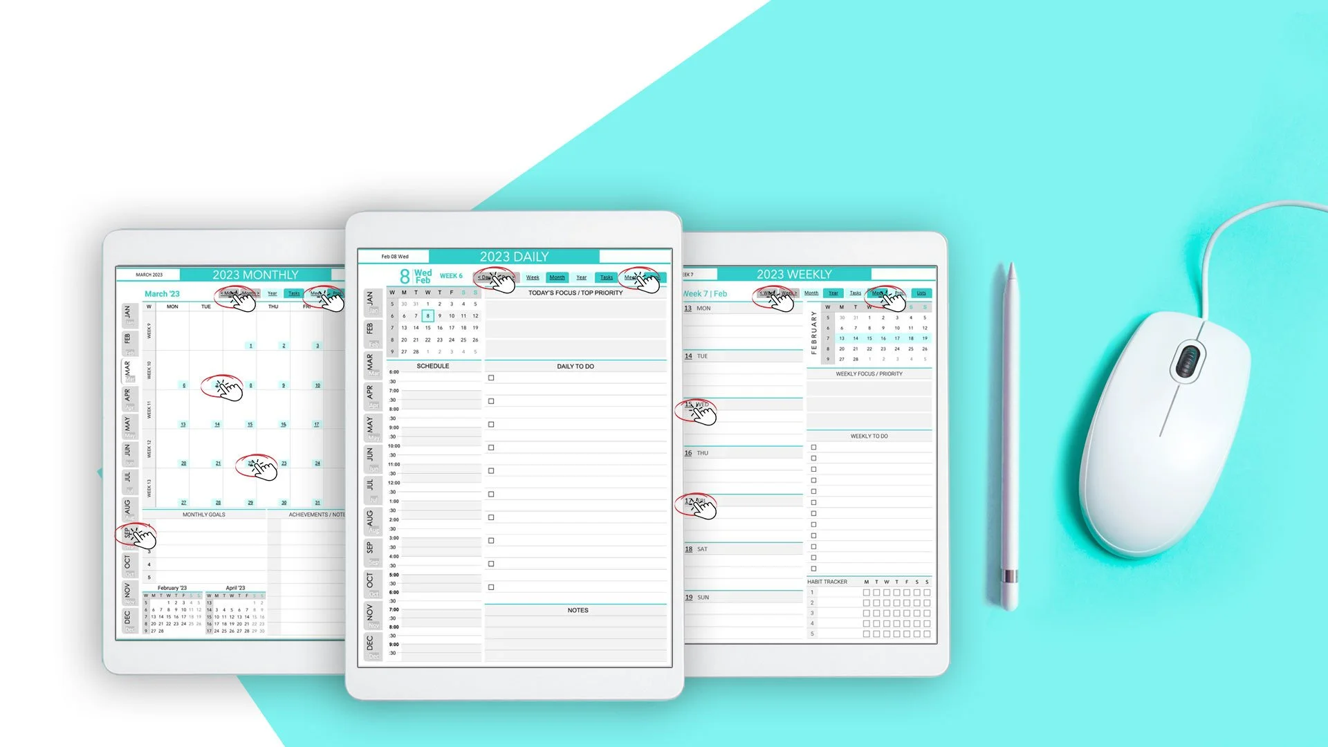 Planner Page Design — OneNote Teal Digital Planner