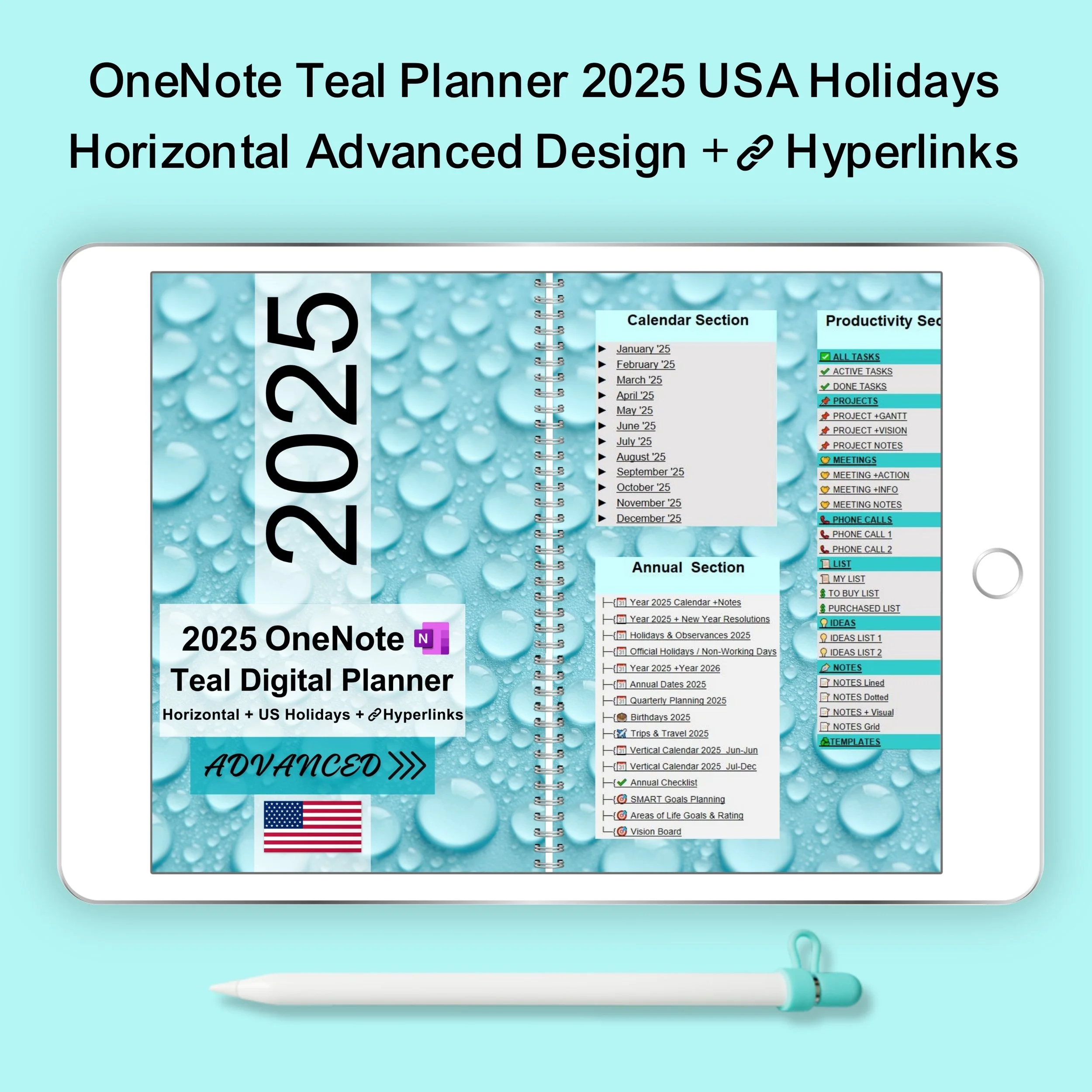 Store 1 — OneNote Teal Digital Planner