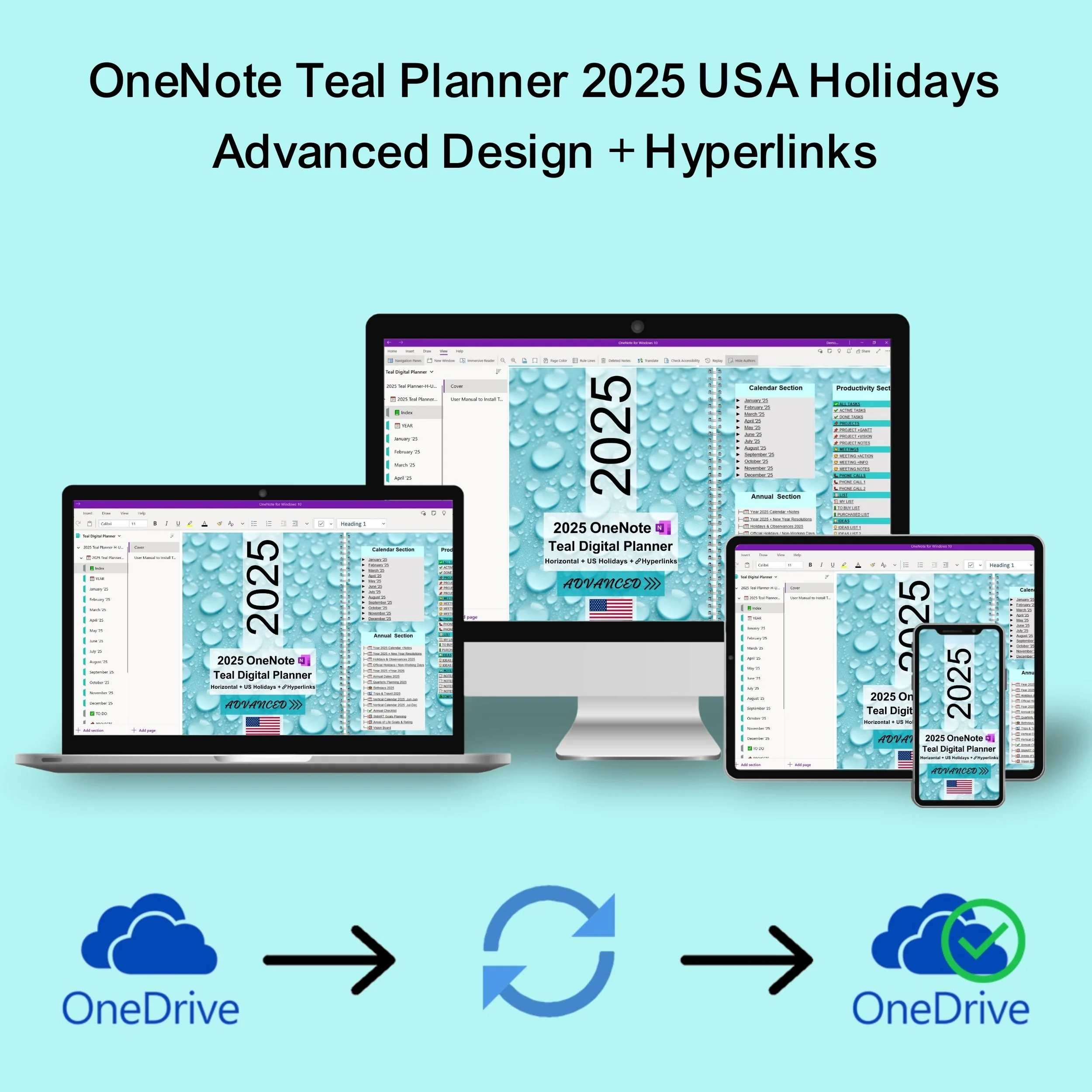 Store 1 — OneNote Teal Digital Planner