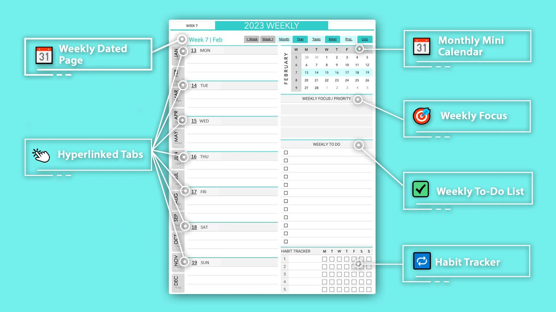 Store 1 — OneNote Teal Digital Planner