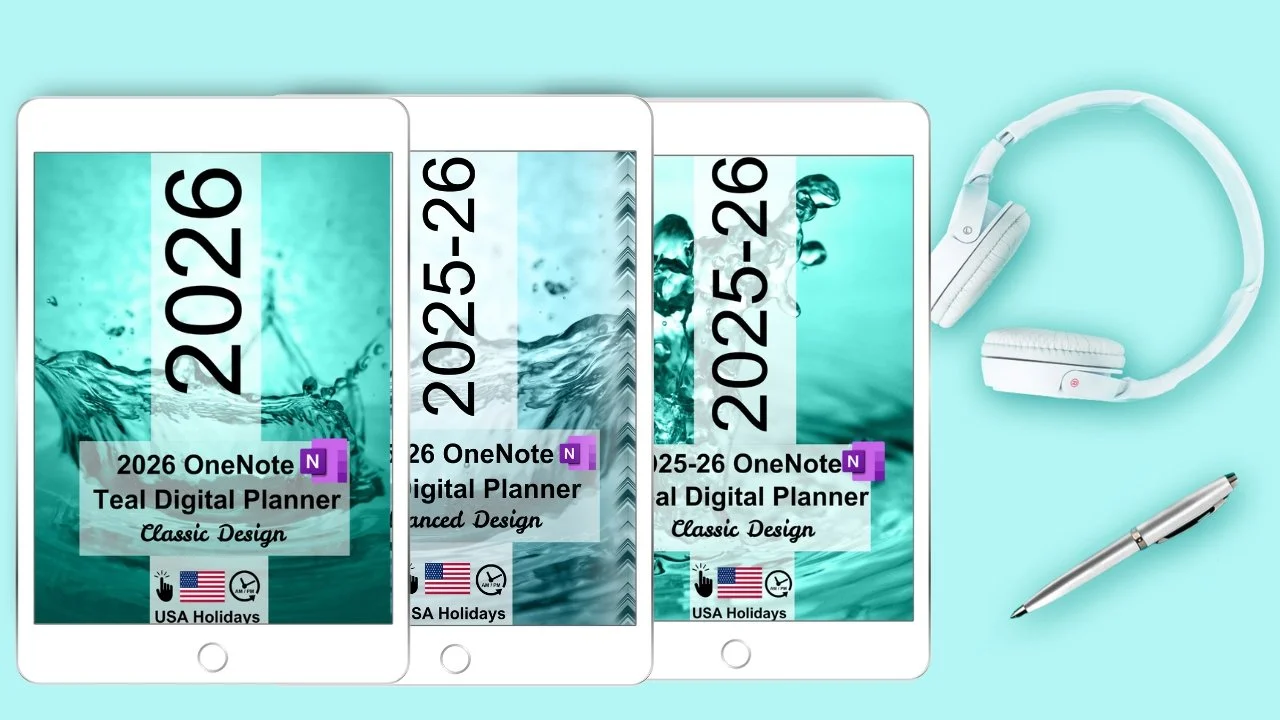 OneNote Teal Digital Planner | Enhance Your Planning Today