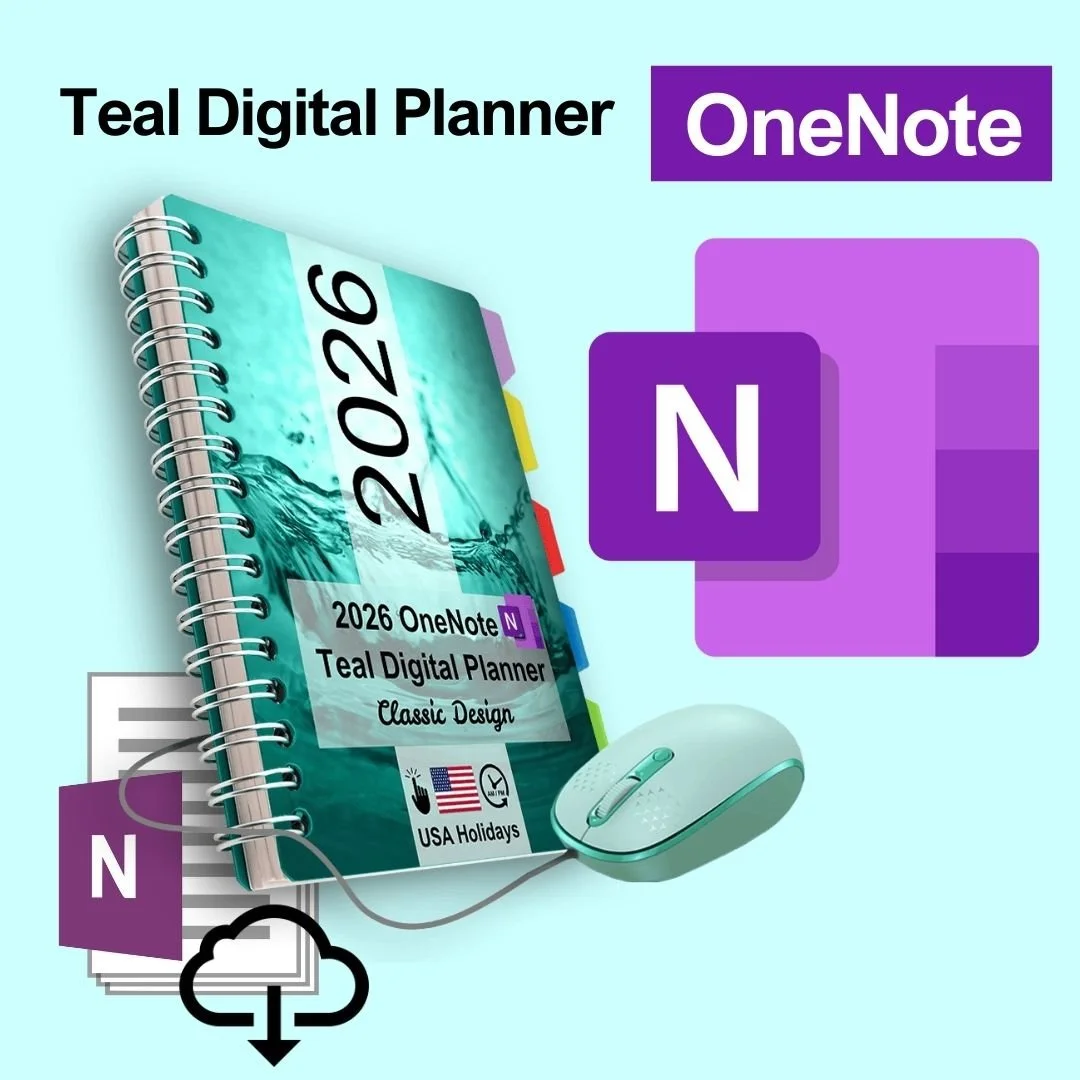 OneNote Teal Digital Planner | Enhance Your Planning Today
